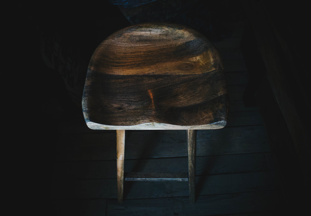 Rustic Solid Mango Wood Bar Stool OUT OF STOCK